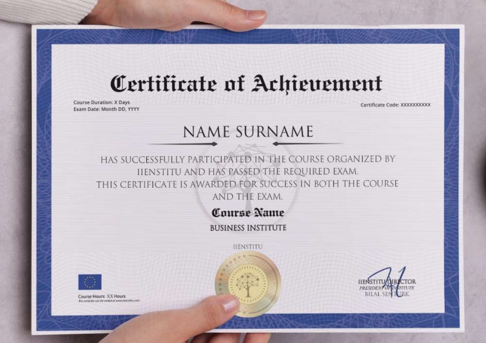 Where can I see a printed certificate sample? | IIENSTITU